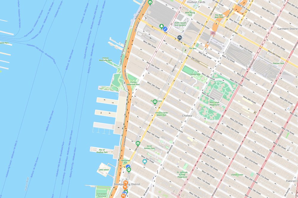 High Line Map in New York City - Road Inspired
