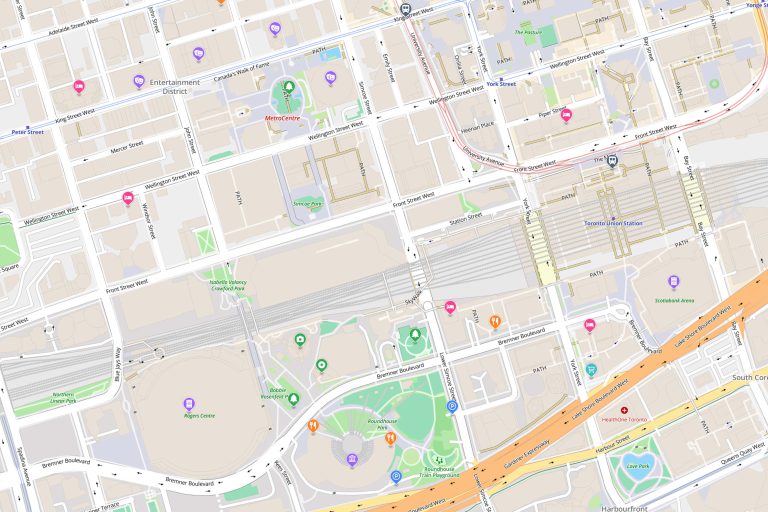 Entertainment District Map in Toronto - Road Inspired