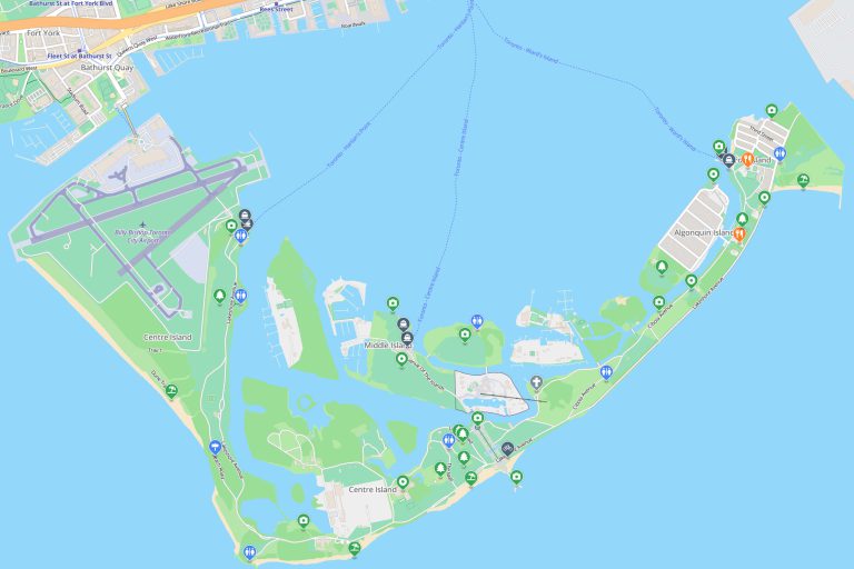 Toronto Islands Map - Road Inspired