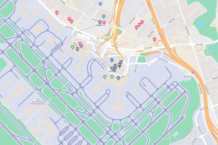 Toronto Pearson International Airport Map (YYZ) - Road Inspired