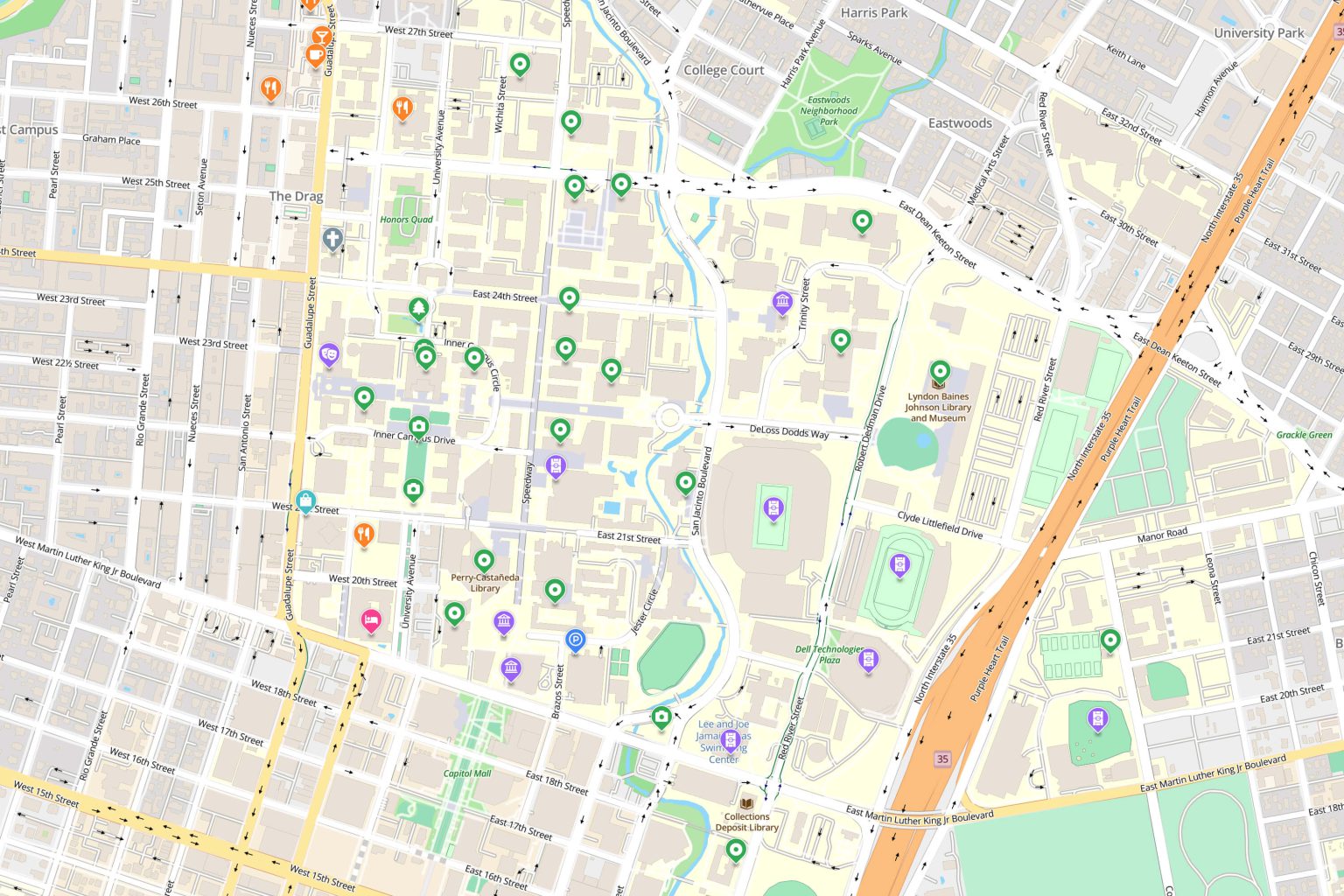 University of Texas at Austin Map - Road Inspired